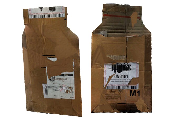 cardboard shipping box ripped torn paper 3d model