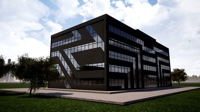 Exterior model of 3 storey building on Revit 3d