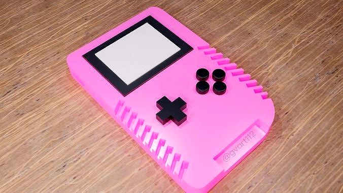 Pink gameboy console 3d model