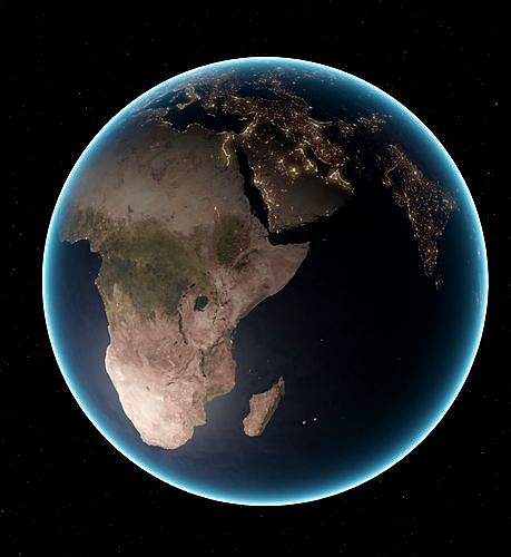 Photorealistic Earth 6K textures Low-poly 3D model