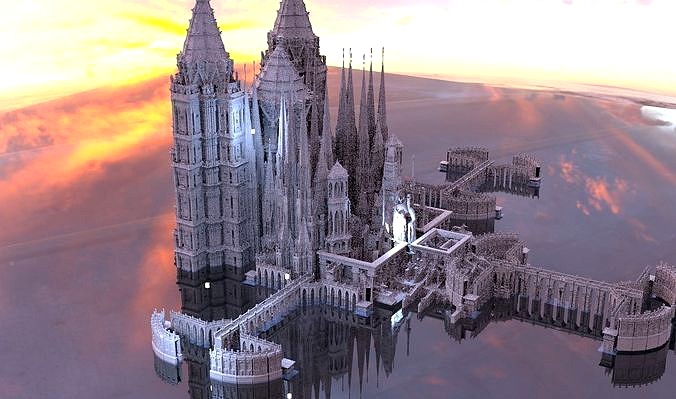 Atlantean Temple structure Hive complex 3D model