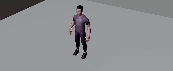 Low poly rigged Human 3d model