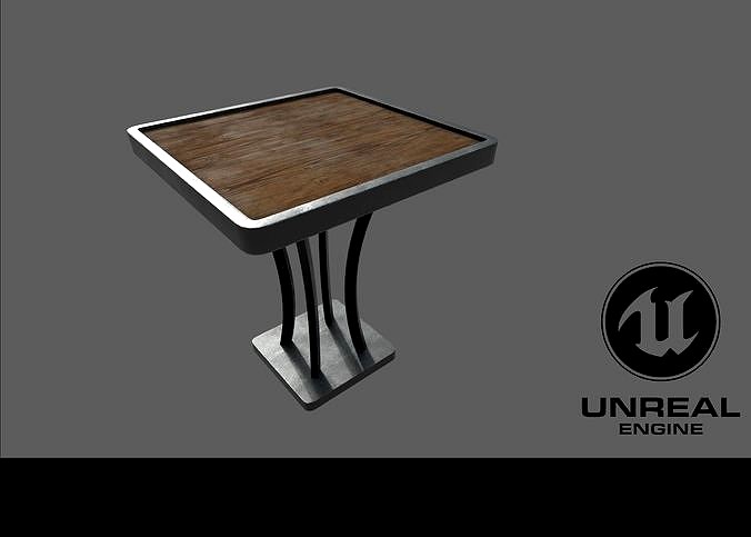 Game Ready Table 3D Model UVW Unwrapped Game Ready Low Poly