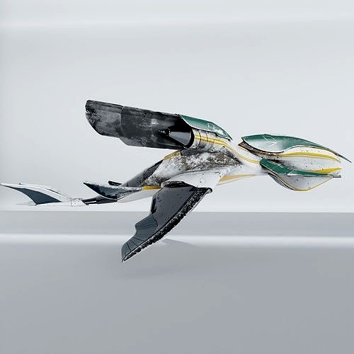 Organic looking spaceship 3d model
