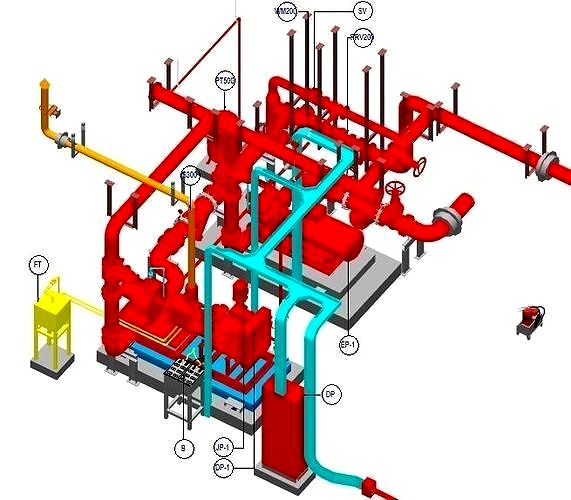 Fire Fighting Pump Room 3d model