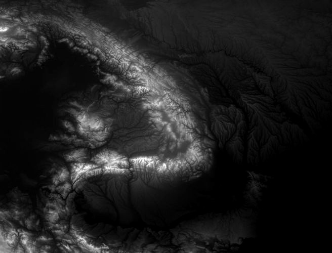 Romania High resolution 12k displacement heightmap and geometr 3d model