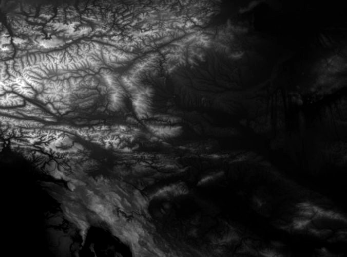 Slovenia High resolution 3k displacement heightmap and geometr 3d model