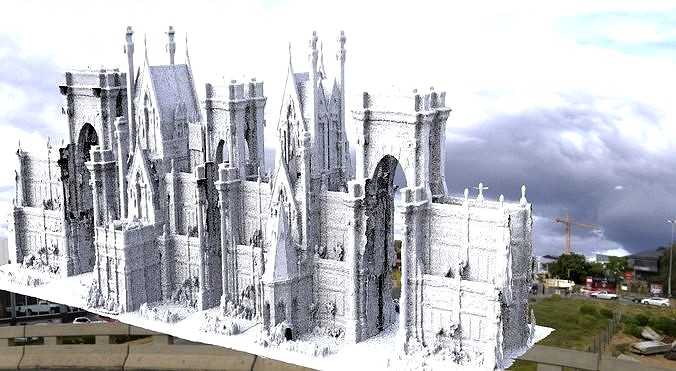 Fantasy gateway to city tall structure 3d model