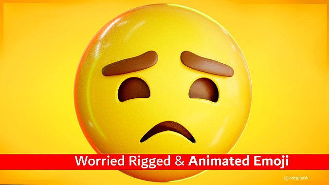 Worried Face Animated Emoji 3d model