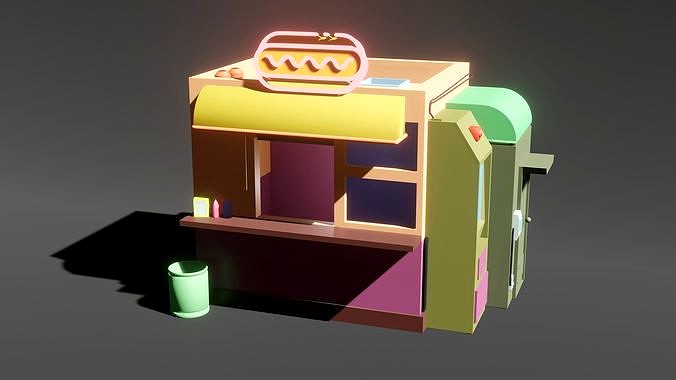 Simple Sci Fi Model of a Shop 3d