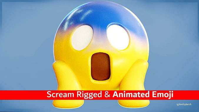 Scream Animated Emoji Reaction 3d model