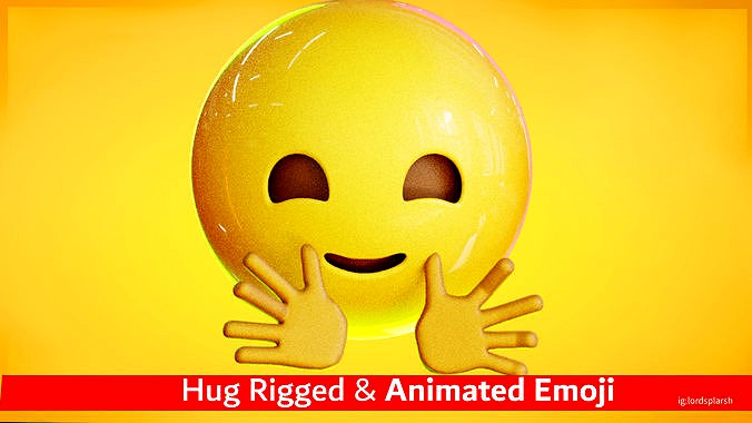 Hug Animated Emoji Reaction 3d model