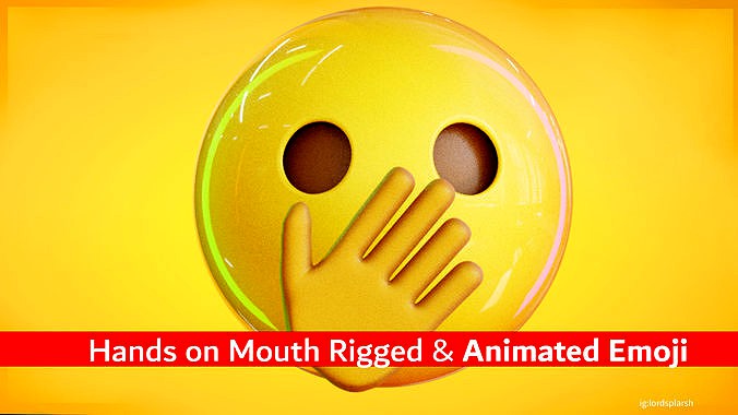 Hand Over Mouth Animated Emoji 3d model