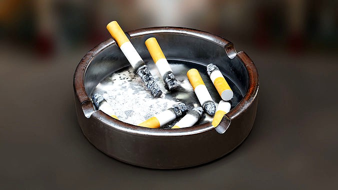 Ashtray Set - Full and Empty 3d model