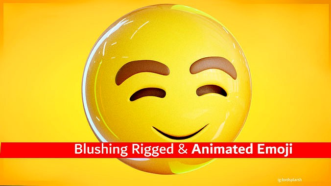 Blushing Animated Emoji Reaction 3d model