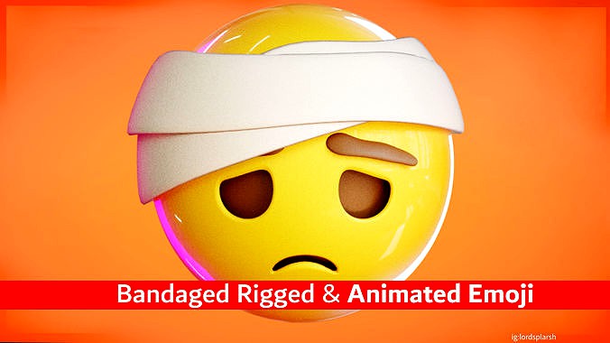 Bandaged Head Animated Emoji Reaction 3d model