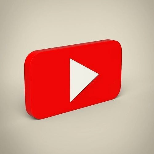 YouTube button 3d model