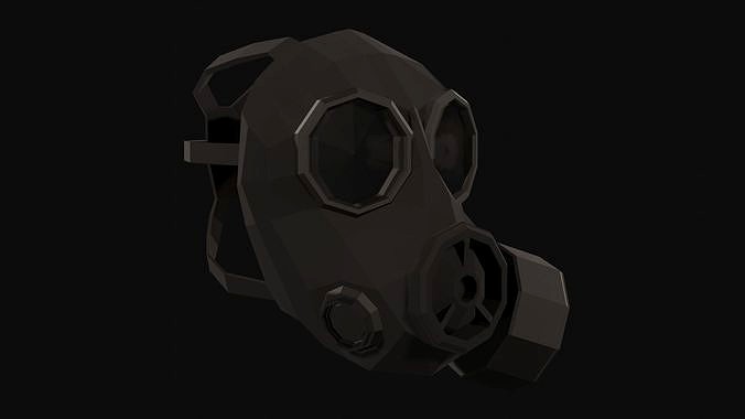 Gas Mask Low Poly FM12 3d model