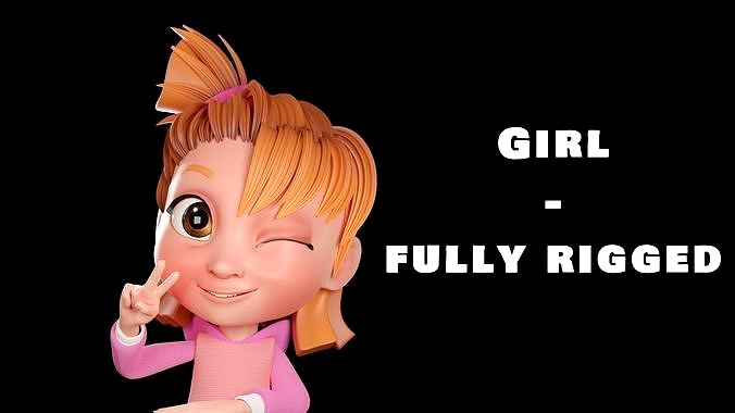 Cartoon Girl - Fully Rigged 3d model