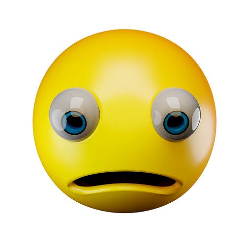 Sad Face Emoticon 3d model