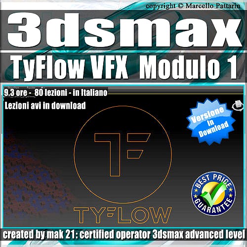 Video Tutorial TyFlow VFX in 3ds max Modulo 1 model