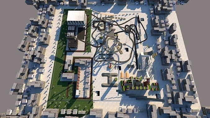 Car Stunt and Show Area Ramps Drift and More 3d model