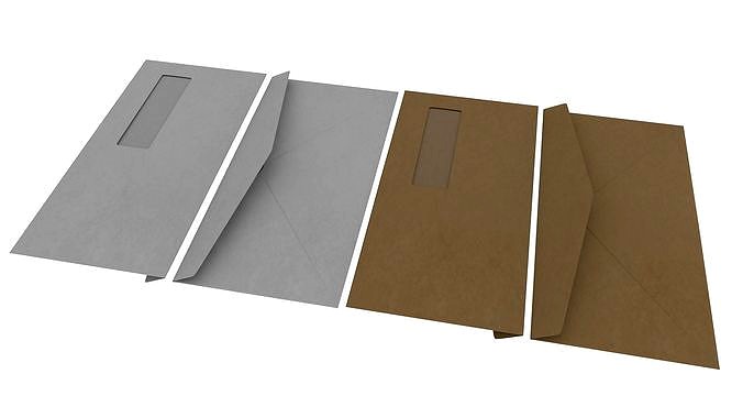 Envelope Size DL Style Window BANKER 3d model