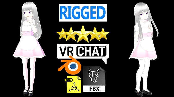 cute anime girl character - Ena 3d model