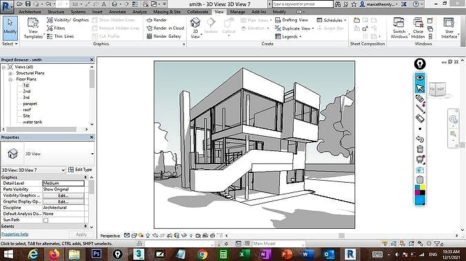 Smith Residence Revit model 3d