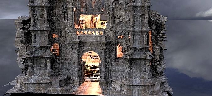 Medieval castle Christmas 3d model