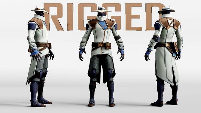 Cypher Valorant Agent RIGGED Low-poly 3D model