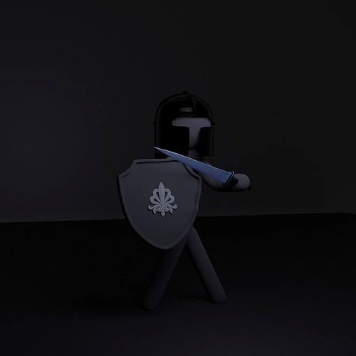 Stickman warrior ANIMATED 3d model