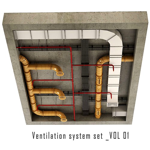 Ventilation system set 3d model