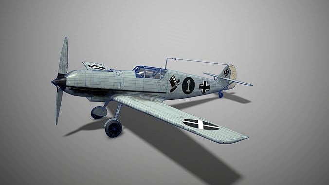 Messerschmitt Bf109A PBR low-poly game ready 3d model