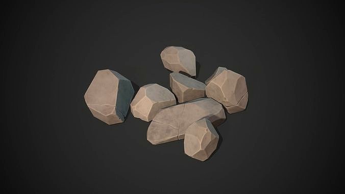 Stylized rock 3d model