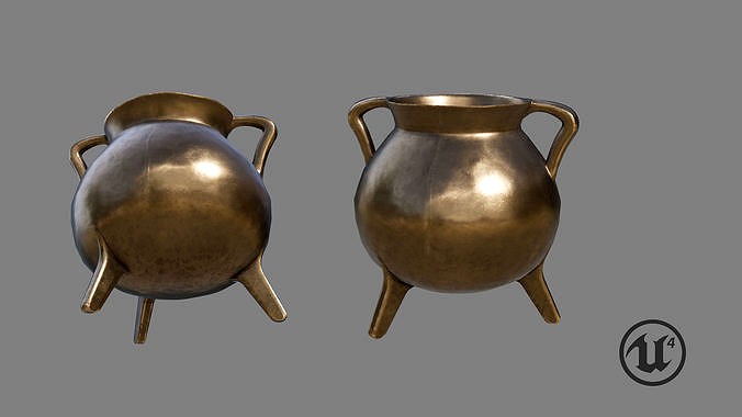 Medieval Cauldron - Standing 3d model