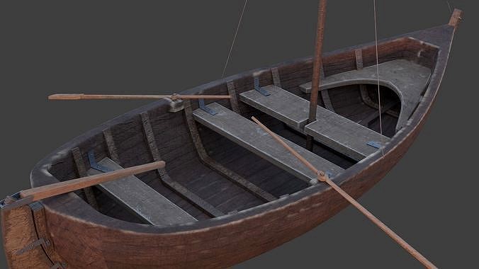 Boat - Rowboat - Sailboat - Animated 3d model
