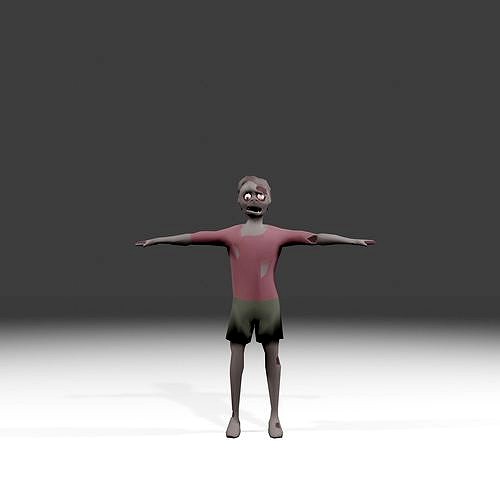 Boy Zombie 01 Asset Rigged Unity FBX 3d model