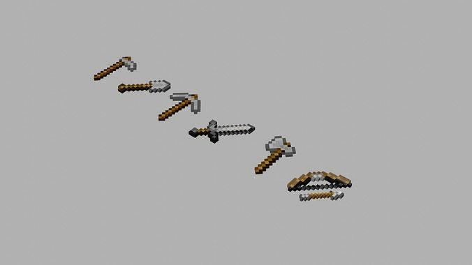 MINECRAFT STONE TOOL PACK 3D MODEL
