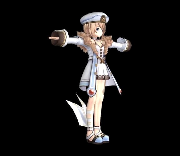 Hyperdimension Neptunia Mk2 - Blanc Low-poly 3D model