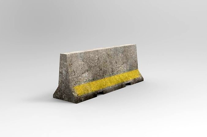 Barricade Concrete 3M - Low Poly 3d model