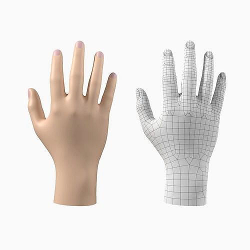 Endomorph Male Hand Base Mesh 02 3d model