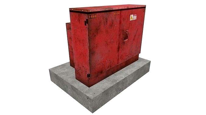 industrial transformer - Low Poly - PBR 3d model