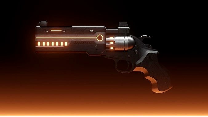 Futuristic Revolver 3d model