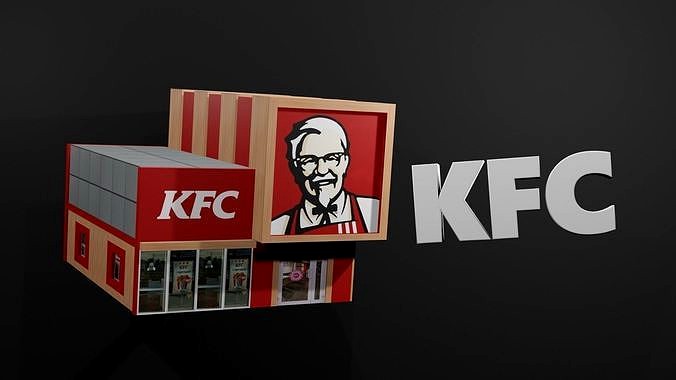 KFC Auto Fast Food Restaurant 3d model