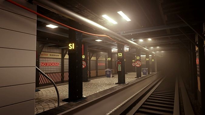 Subway station interior 3d model