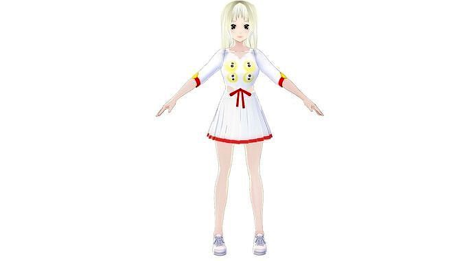 JINNY ASIAN GIRL ANIME CHARACTER T-POSE SHAPE KEYS 3d model