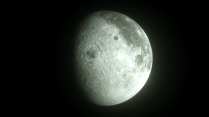 Photorealistic Moon 16k textures - Low-poly 3D model