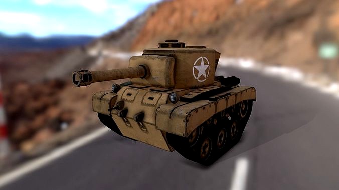 Stylized cartoon tank 3d model