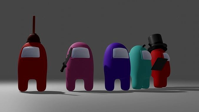 Among Us Low Poly Rigged Characters 3d model
